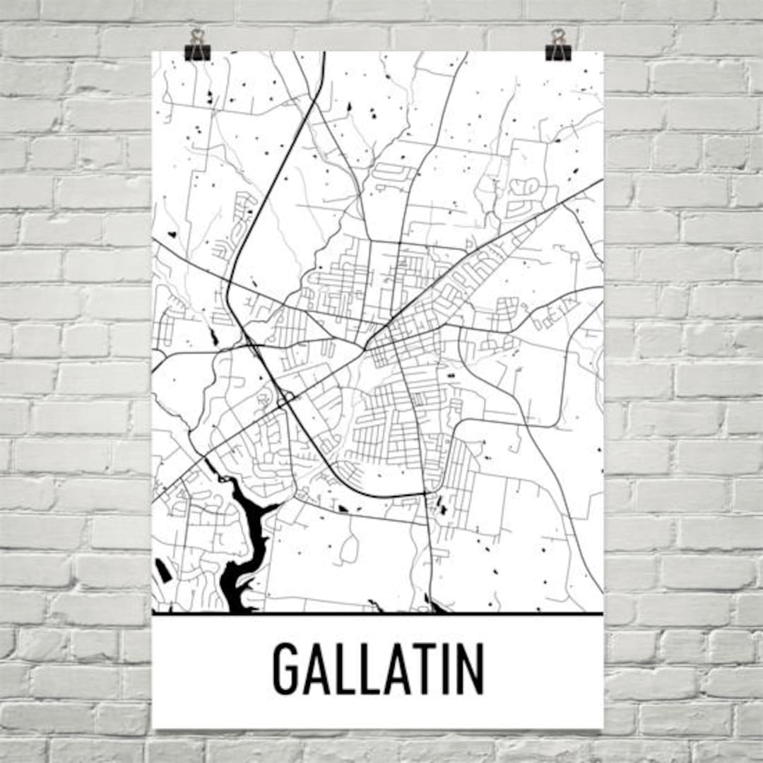Gallatin Map, Gallatin Art, Gallatin Print, Gallatin TN Poster ...