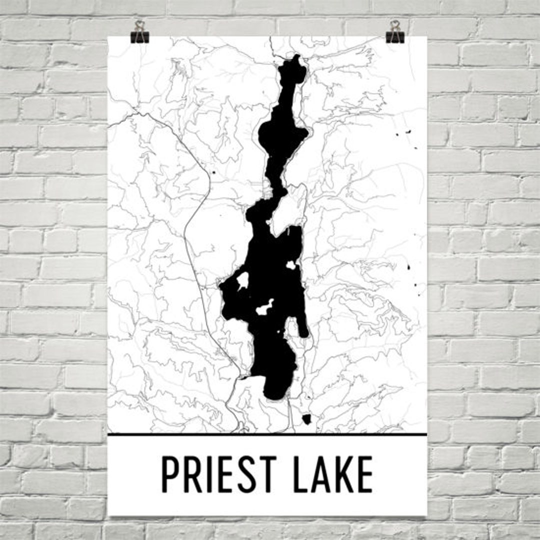 Priest Lake Idaho, Priest Lake ID, Idaho Lakes Map, Lake Map, Idaho ...