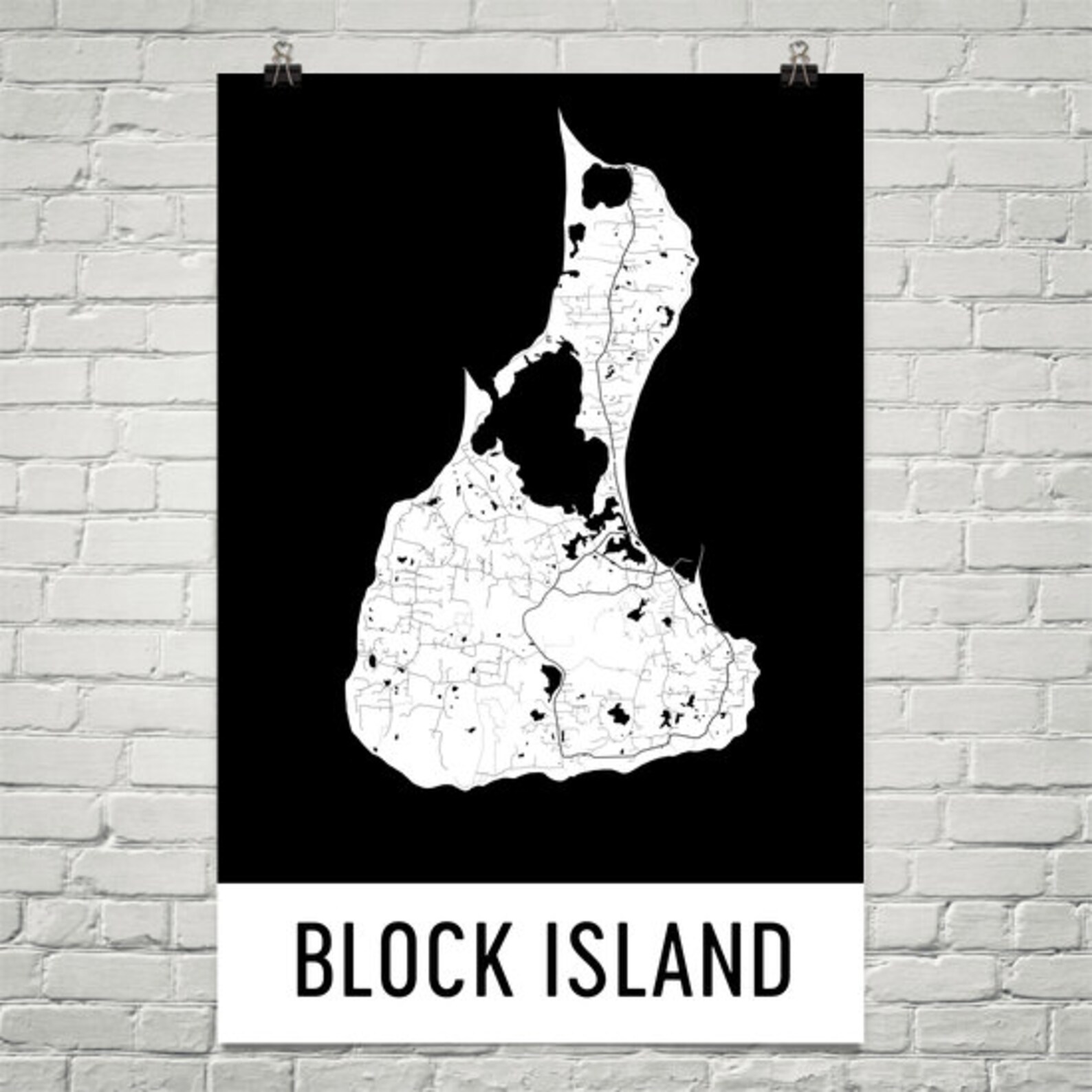 Block Island Map Block Island Art Block Island Print Block | Etsy