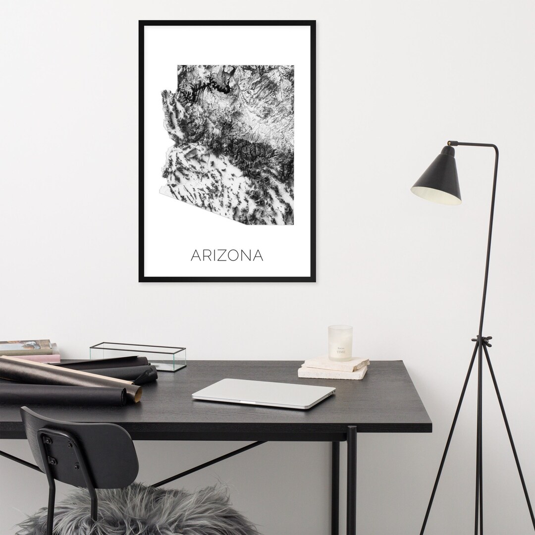 Arizona Topographic Map: Minimalist Mountain Art Print - Etsy