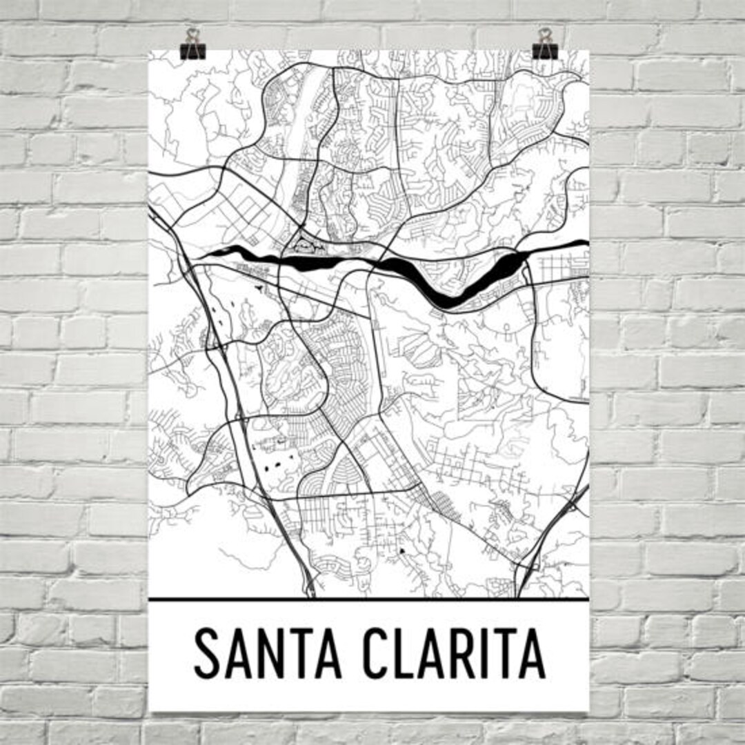Santa Clarita Map, Santa Clarita Art, Santa Clarita Print, Santa ...