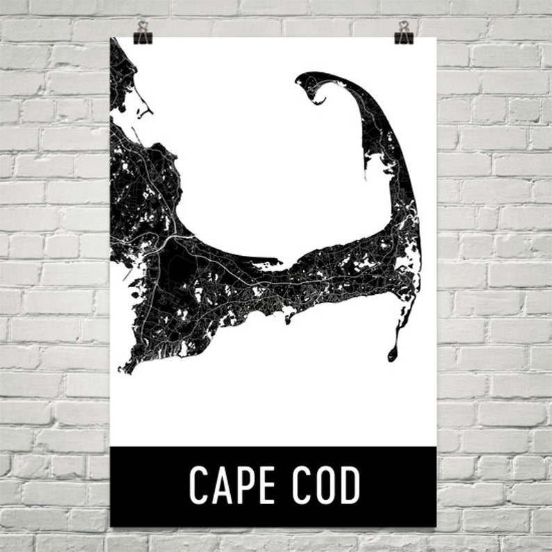 Cape Cod Map Cape Cod Wall Art Cape Cod Cape Cod Print Map - Etsy