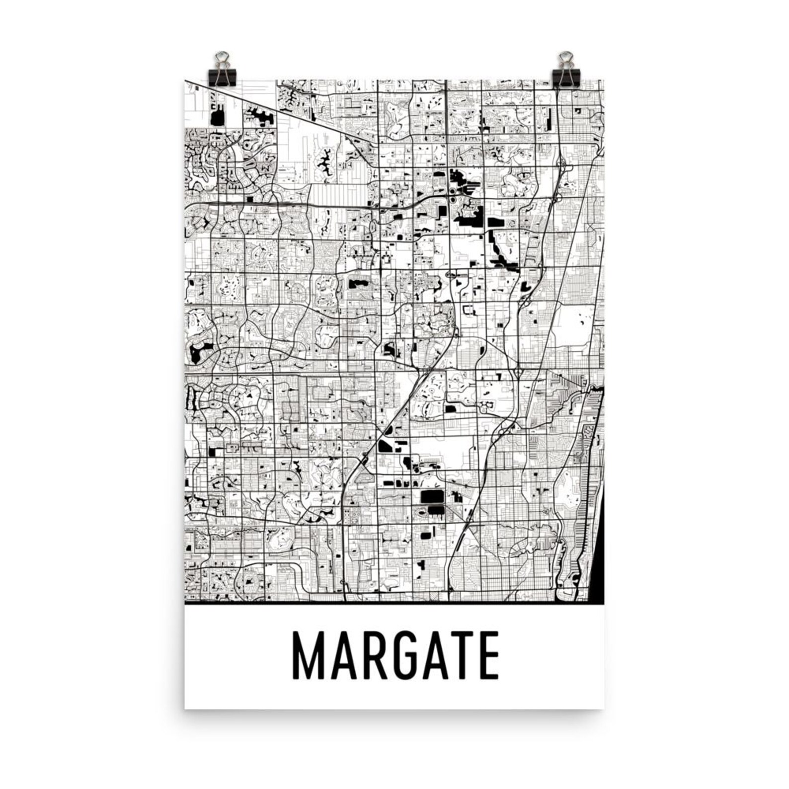 Margate Map Margate Art Margate Print Margate FL Poster - Etsy