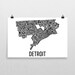 Detroit Typography Neighborhood Map Art City Print Detroit - Etsy
