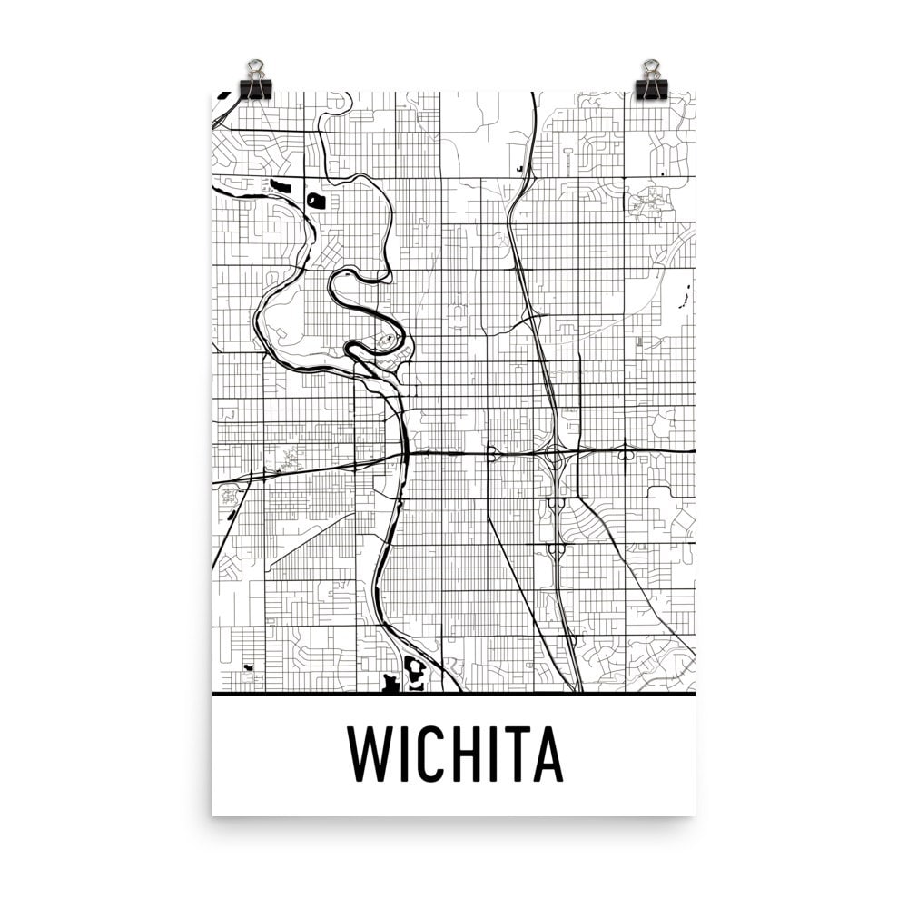 Wichita Map Wichita KS Art Wichita Print Wichita KS Poster - Etsy
