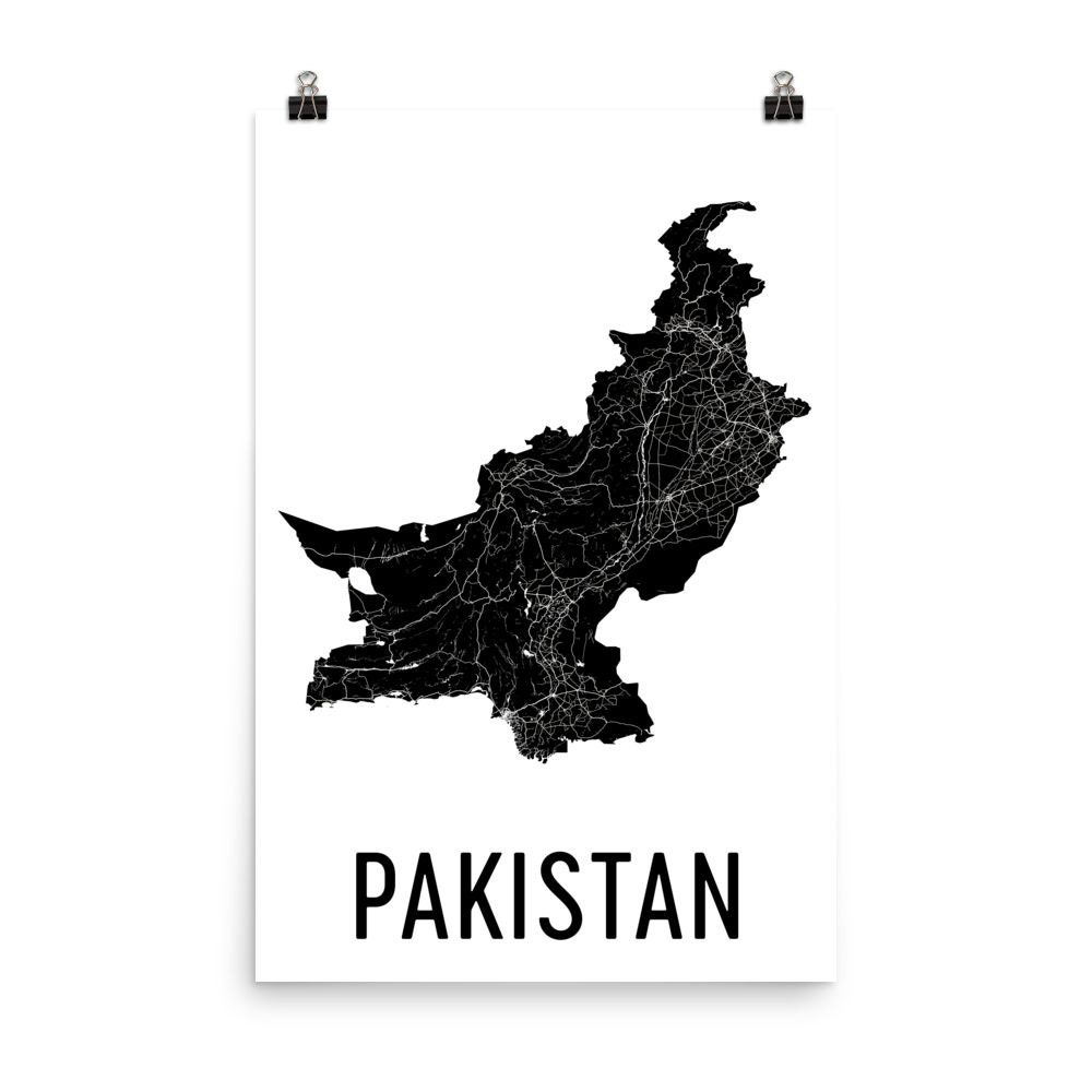 Pakistan Map Map of Pakistan Pakistan Art Pakistani Decor | Etsy