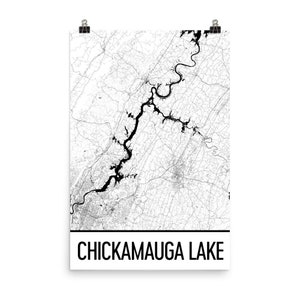 Chickamauga Lake TN Map Art Print: Tennessee Cottage Decor - Etsy