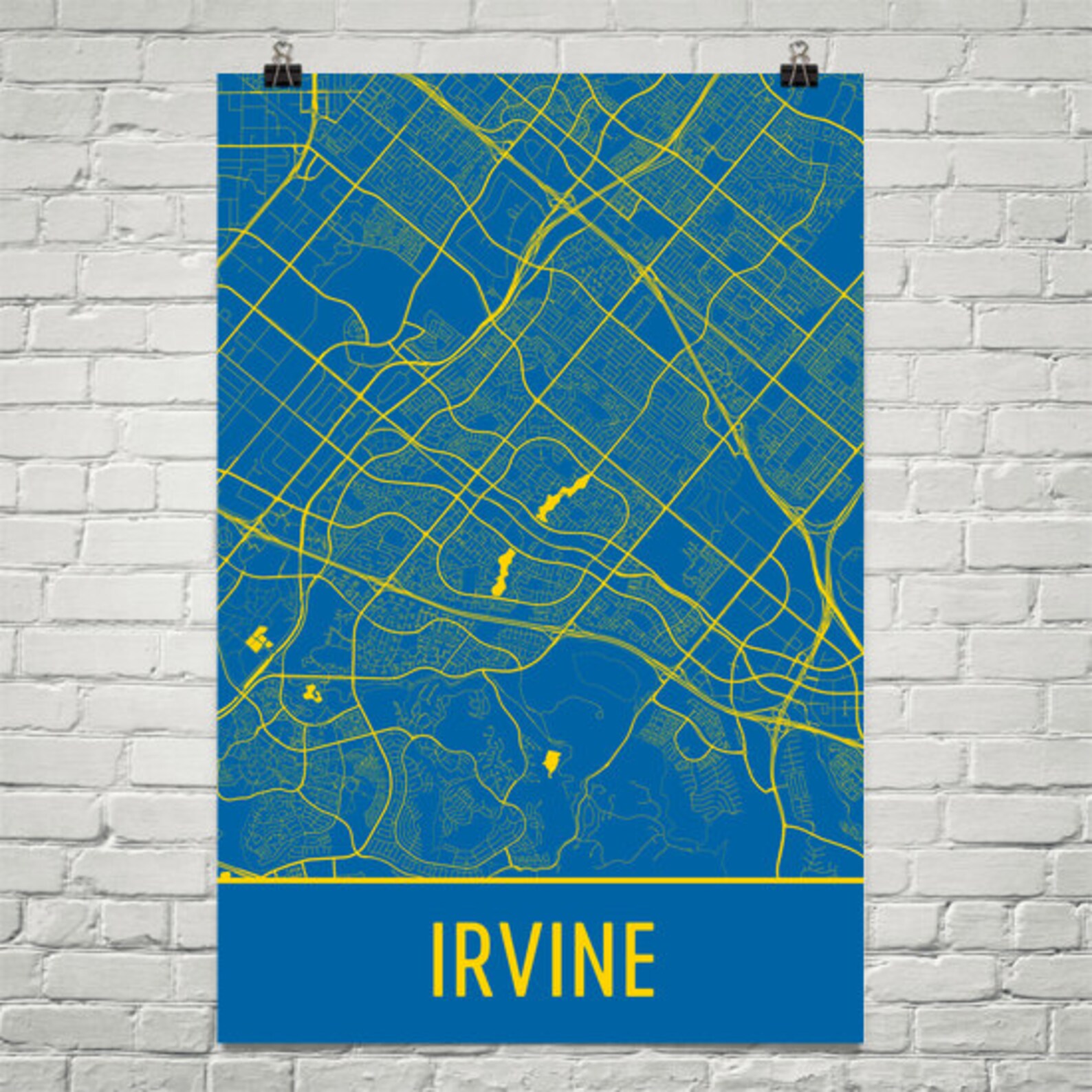 Irvine Map Art Print Irvine CA Art Poster Irvine Wall Art - Etsy