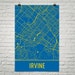 Irvine Map Art Print, Irvine CA Art Poster, Irvine Wall Art, Irvine ...