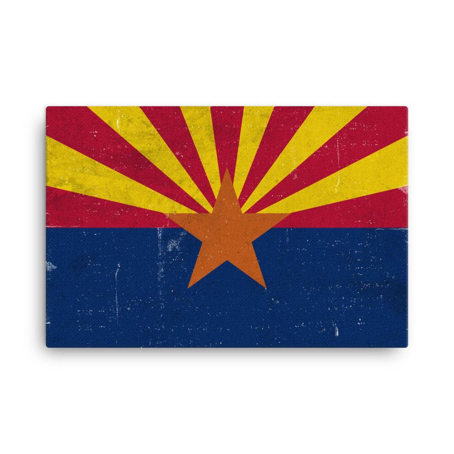 Arizona Flag Art: Textured Canvas or Matte Poster - Etsy