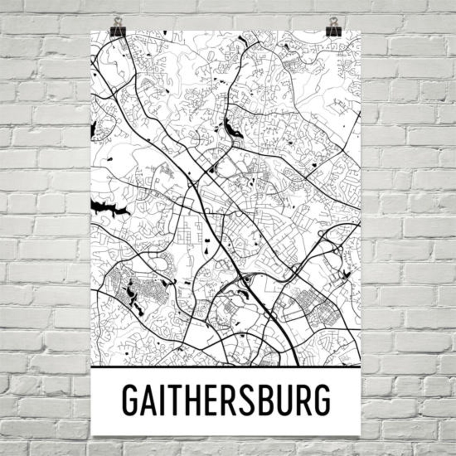 Gaithersburg Map Gaithersburg Art Gaithersburg Print - Etsy