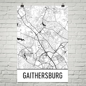 Gaithersburg Map, Gaithersburg Art, Gaithersburg Print, Gaithersburg MD ...