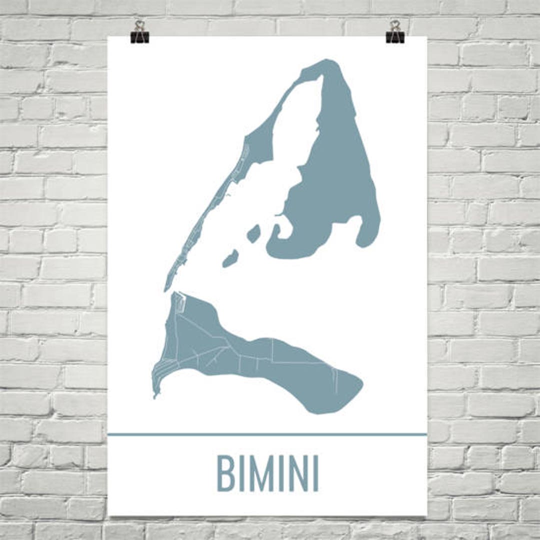 Bimini Map, Bimini Art, Bimini Print, Bimini Island Poster, Bahamas ...