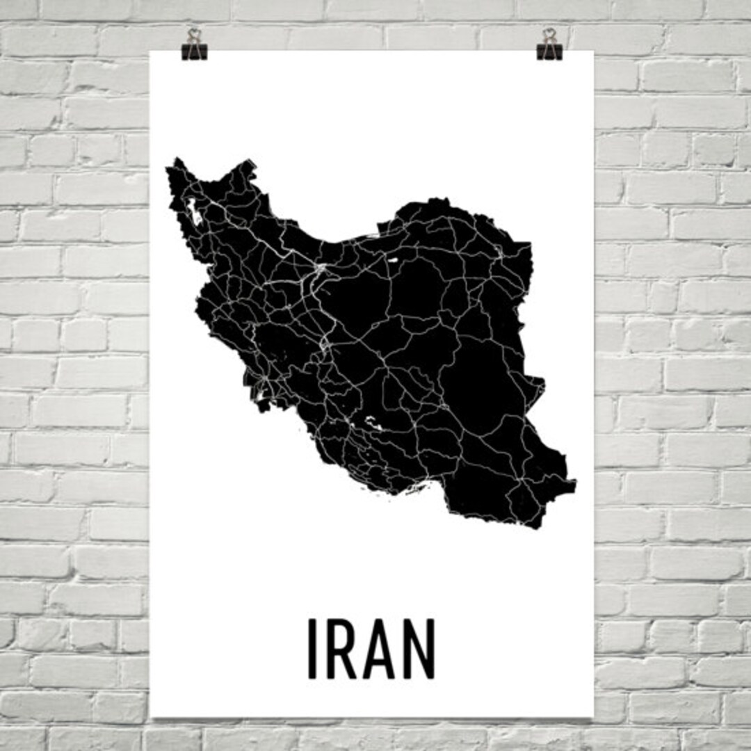 Iran Map, Iranian Art, Map of Iran, Iran Art, Iranian Decor, Iranian ...