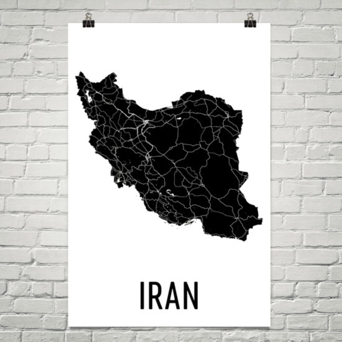 Iran Map Iranian Art Map of Iran Iran Art Iranian Decor - Etsy
