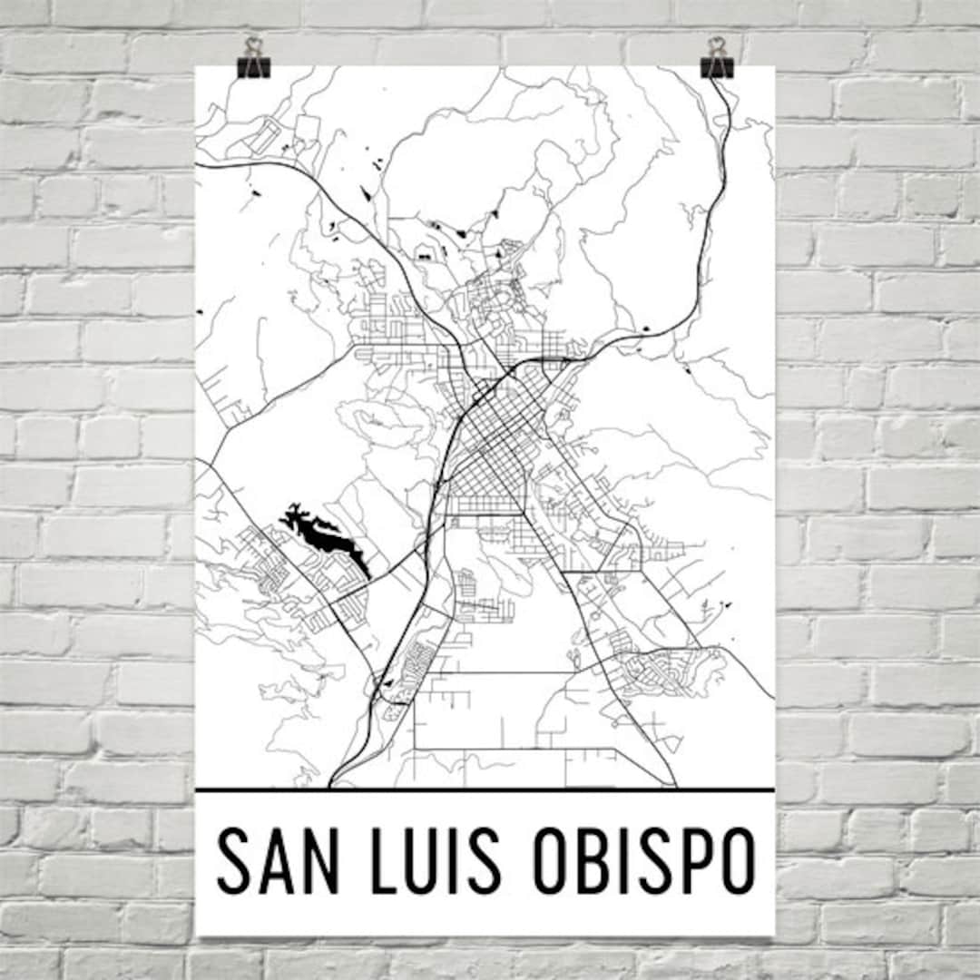 San Luis Obispo Art Print, San Luis Obispo CA Art Poster, San Luis ...