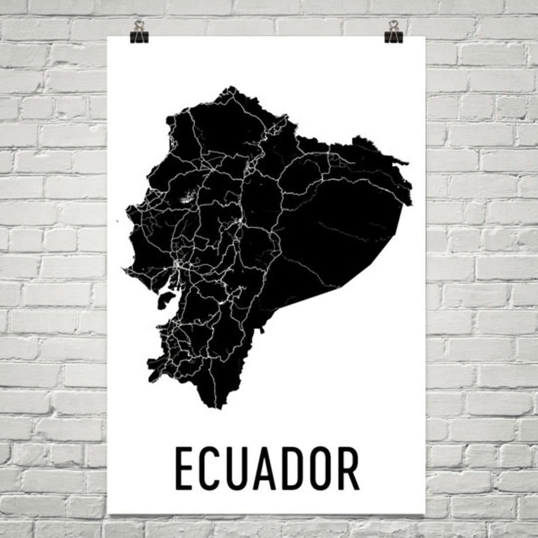 Ecuador Art, Map of Ecuador, Ecuador Map, Ecuadorian Poster, Ecuador ...