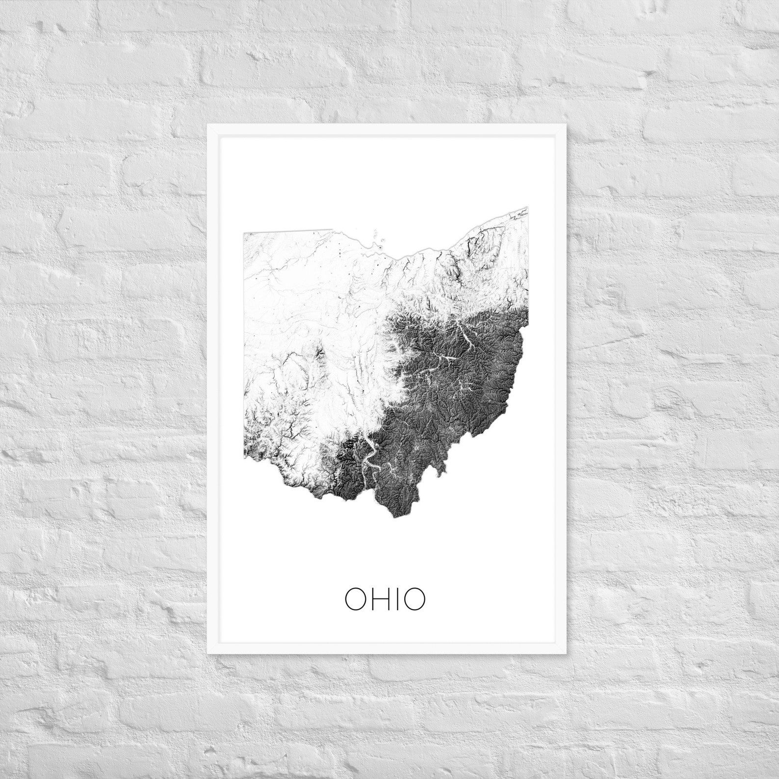 Ohio Topographic Map Map of Ohio Ohio Decor Ohio Wall Map - Etsy