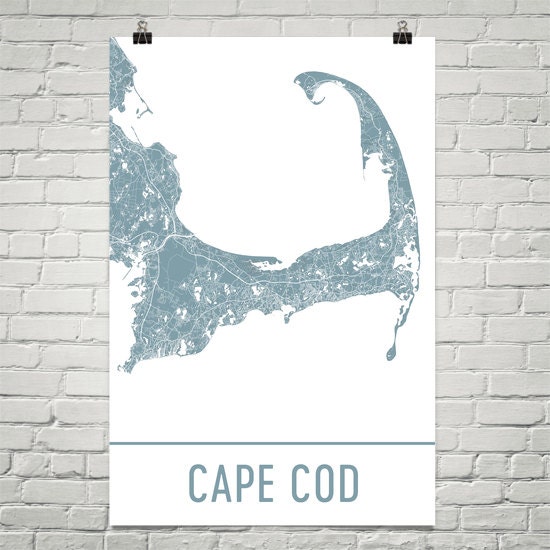 Cape Cod Map Cape Cod Wall Art Cape Cod Cape Cod Print Map | Etsy