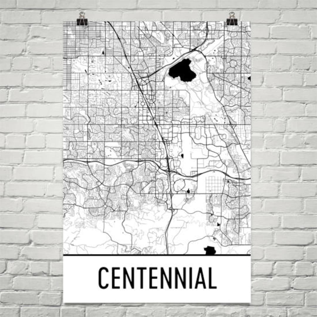 Centennial Colorado Street Map Art Print, CO Wall Decor - Etsy
