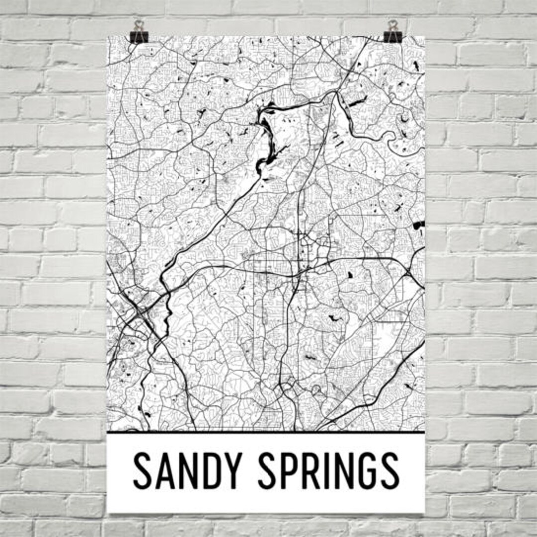 Sandy Springs Map, Sandy Springs Art, Sandy Springs Print, Sandy ...