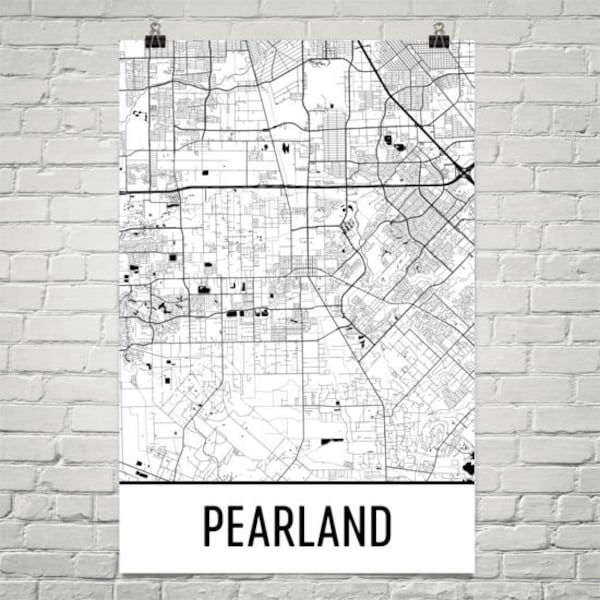 Pearland Map Art - Etsy