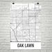 Oak Lawn IL Map, Oak Lawn Illinois Art, Oak Lawn Print, Oak Lawn Poster ...