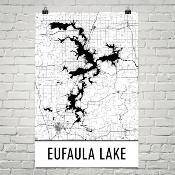 Lake Eufaula Map - Etsy