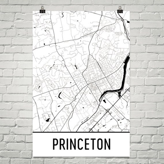 Princeton Map Princeton Art Princeton Print Princeton NJ | Etsy