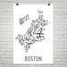Boston Typography Neighborhood Map Art City Print, Boston Wall Art ...