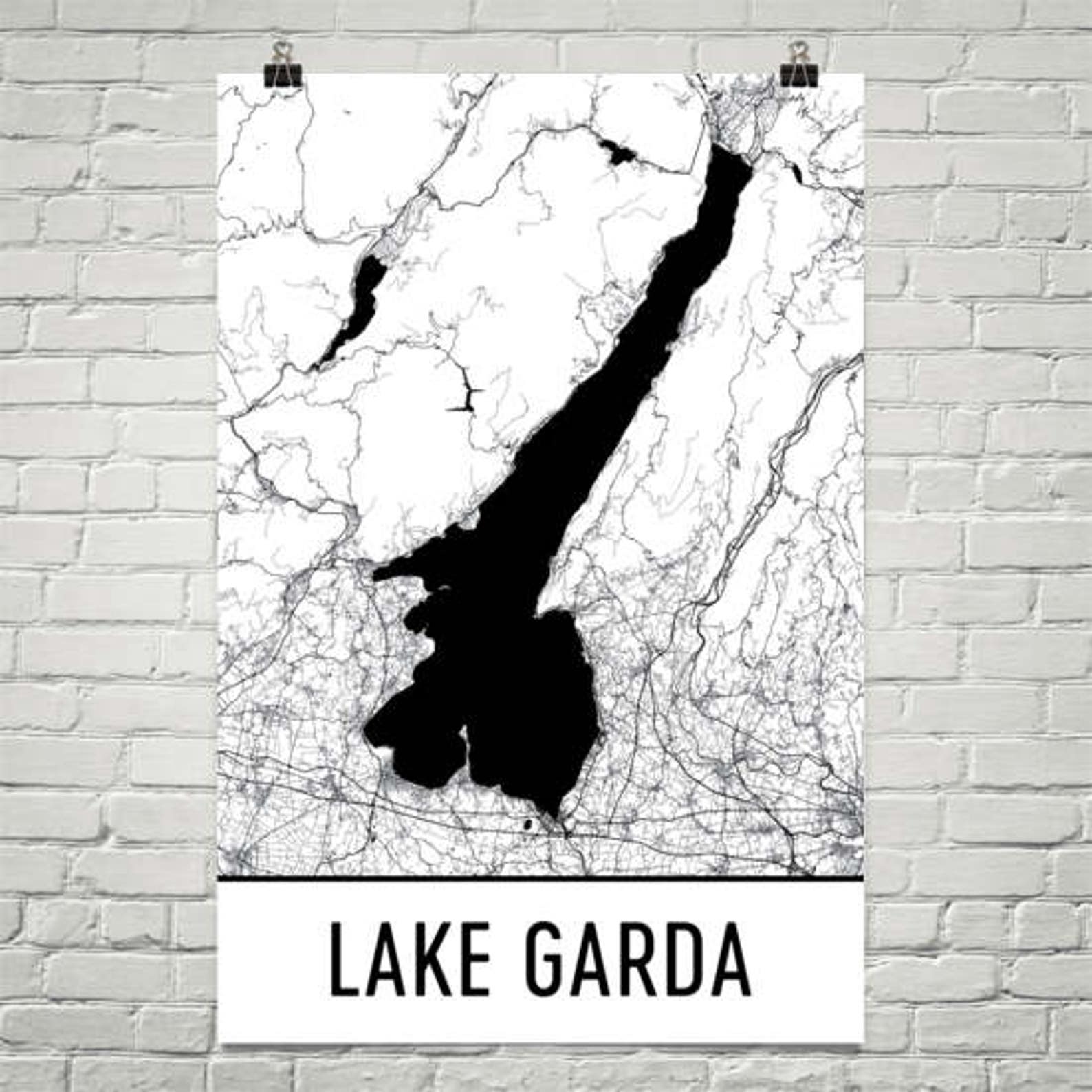 Lake Garda Italy, Italy Poster, Italy Map, Italian Decor, Lake Garda ...