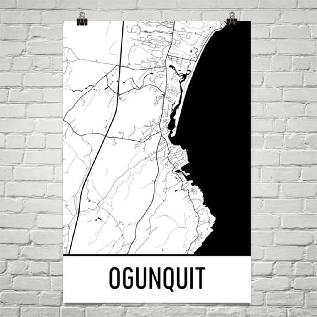 Ogunquit Maine, Ogunquit ME, Ogunquit Map, Maine Map, Maine Gift ...