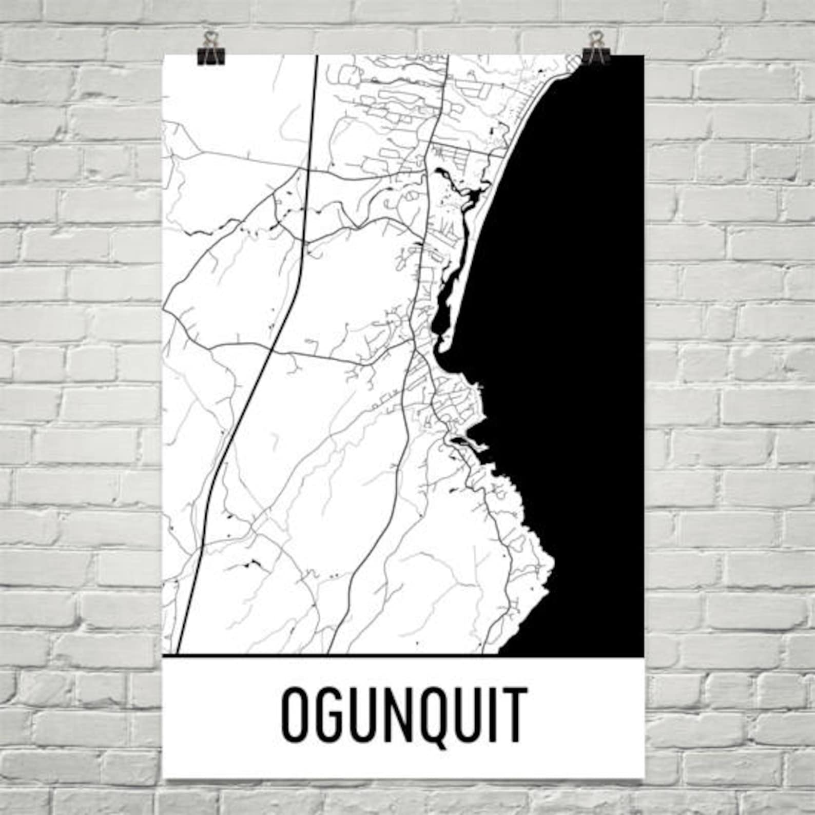 Ogunquit Maine Ogunquit ME Ogunquit Map Maine Map Maine - Etsy