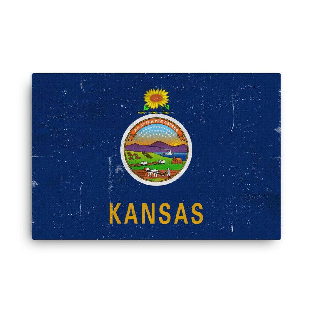 Kansas Flag, Kansas Flag Art, Kansas Flag Print, Kansas Flag Wall Art ...