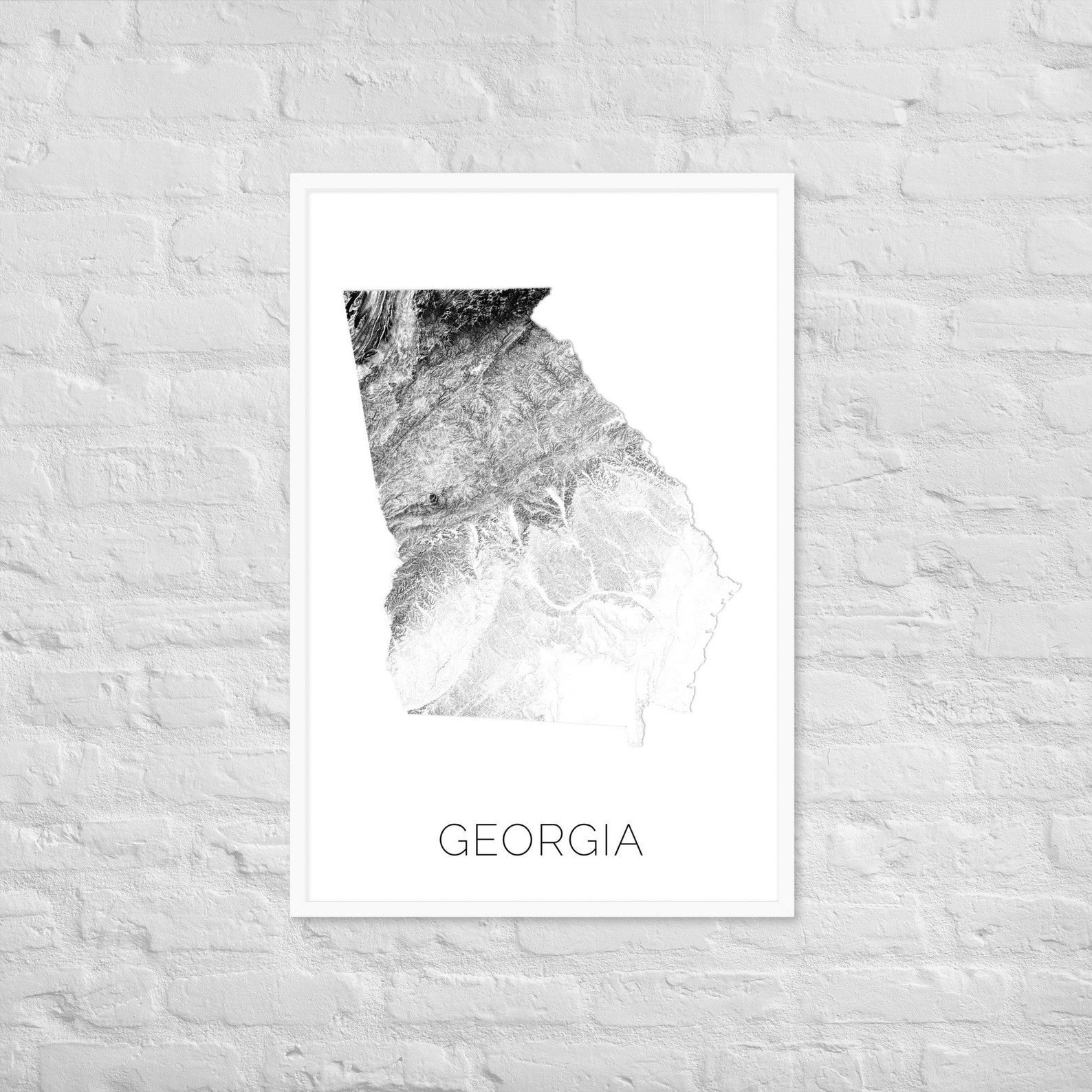 Georgia Topographic Map, Map of Georgia, GA Map, Georgia Decor, Georgia ...
