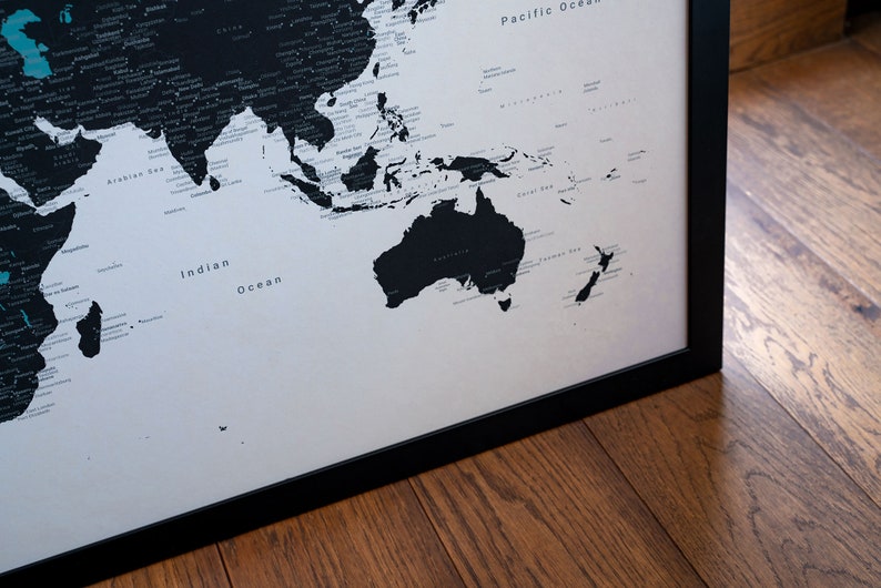 Push Pin World Map With Pins Framed World Map Travel Map - Etsy