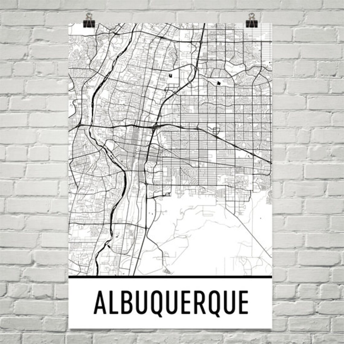 Albuquerque Map Albuquerque Art Albuquerque Print - Etsy