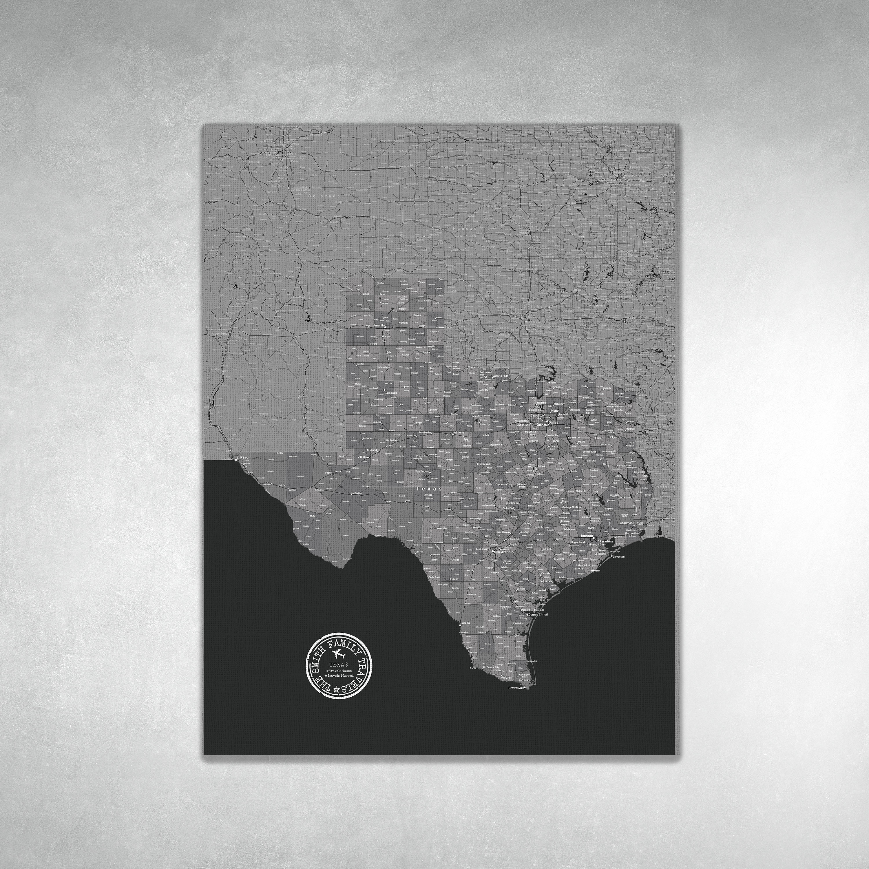 Texas Push Pin Map Map of Texas TX Map Texas Decor Texas - Etsy