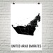 UAE Map Art Print: United Arab Emirates Street Map Poster - Etsy
