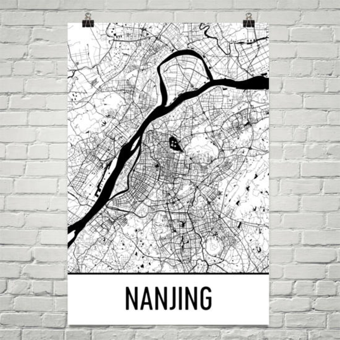Nanjing Map Nanjing Art Nanjing Print Nanjing China Poster - Etsy Ireland