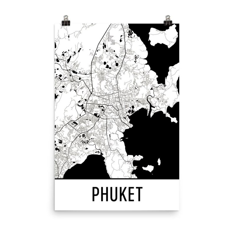 Phuket Map Phuket Art Phuket Print Phuket Thailand Poster - Etsy