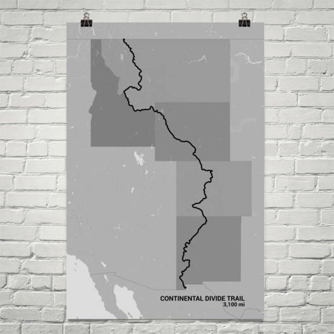 Continental Divide Trail Map, Continental Divide Trail Poster ...