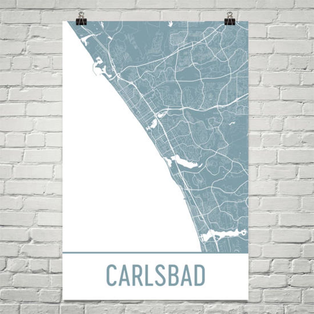 Carlsbad Map, Carlsbad Art, Carlsbad Print, Carlsbad CA Poster ...