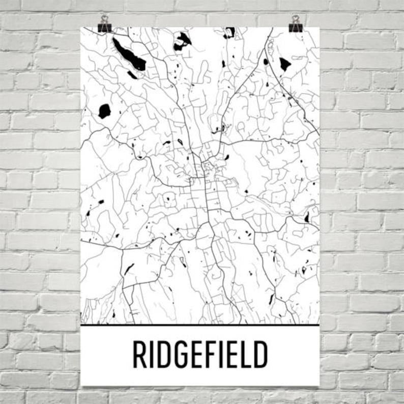 Ridgefield Map Ridgefield Art Ridgefield Print Ridgefield - Etsy