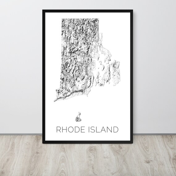 Rhode Island Topographic Map Map of Rhode Island Rhode - Etsy