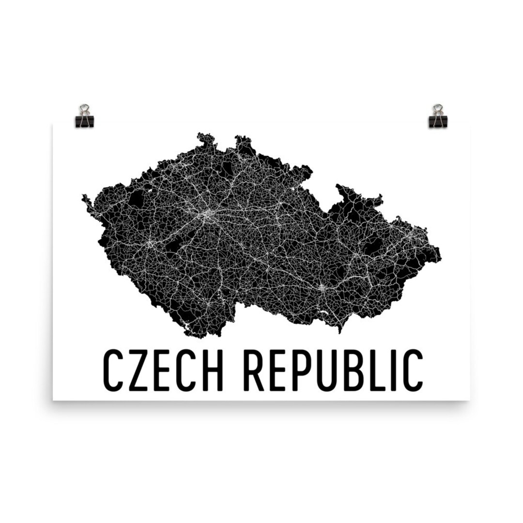 Czech Republic Map, Map of Czech Republic, Czech Republic Print, Czech ...