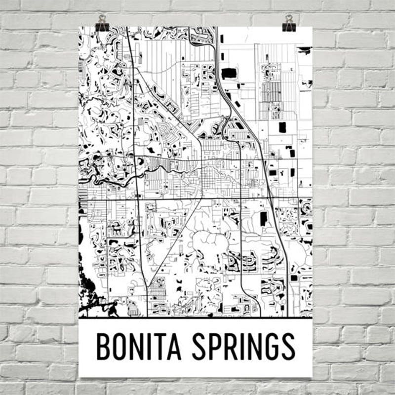 Map of Bonita Springs Florida - Etsy