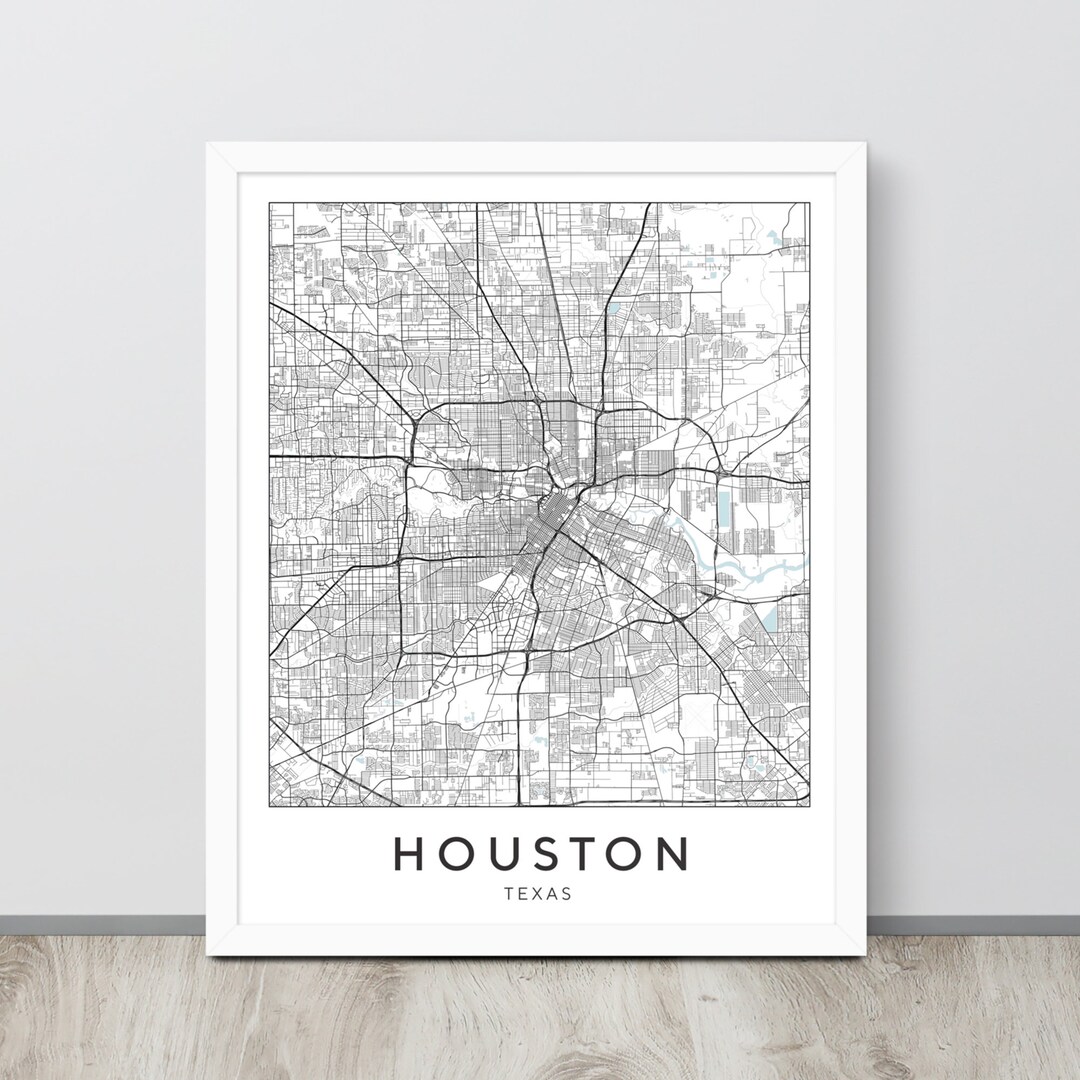 Houston Map, Houston Art, Houston Print, Houston Texas Poster, Houston ...