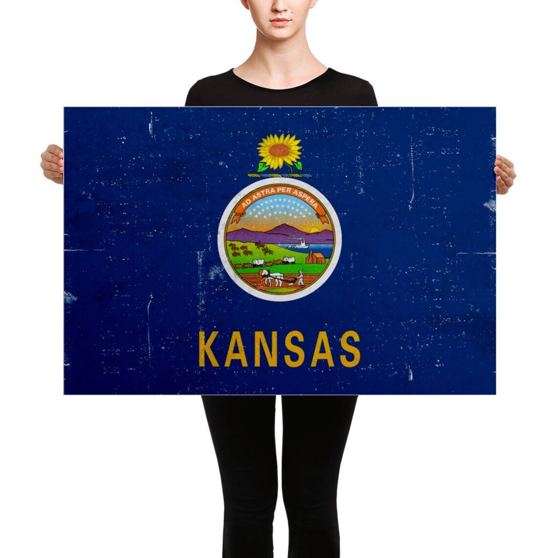 Kansas Flag Kansas Flag Art Kansas Flag Print Kansas Flag | Etsy