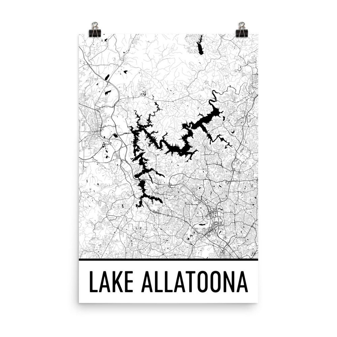 Lake Allatoona Georgia, Lake Allatoona GA, Georgia Map, Georgia Decor ...
